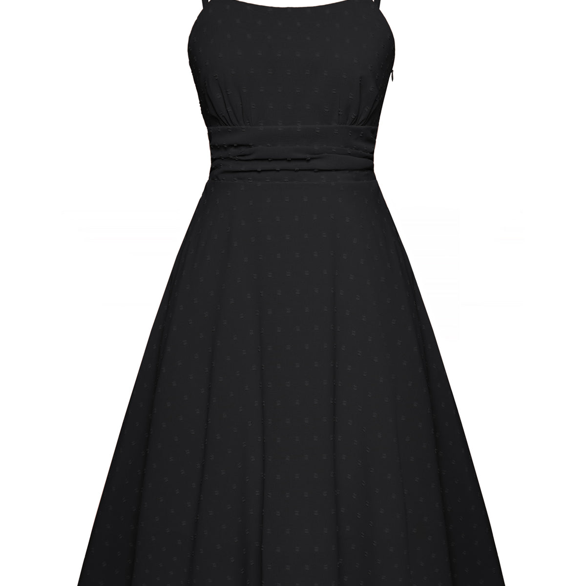 BP Women Vintage Swiss Dots Dress Spaghetti Straps Flared A-Line Dress ...