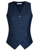 Vintage Oblique Placket Vest Coat V-Neck Handkerchief Hem Waistcoat ...